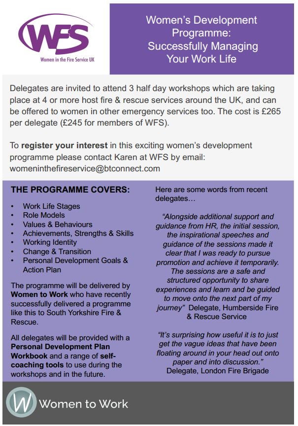 Women's Development Programme | Women in the Fire Service UK
